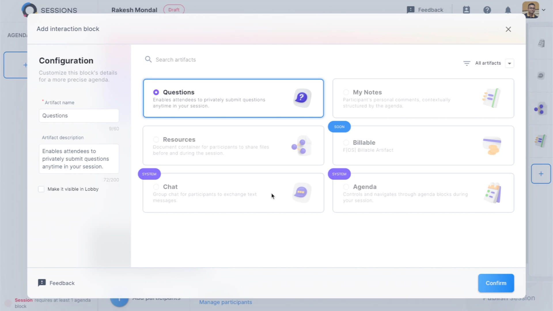 Sessions | UI, UX Design | SaaS | Application Design | saas ui
