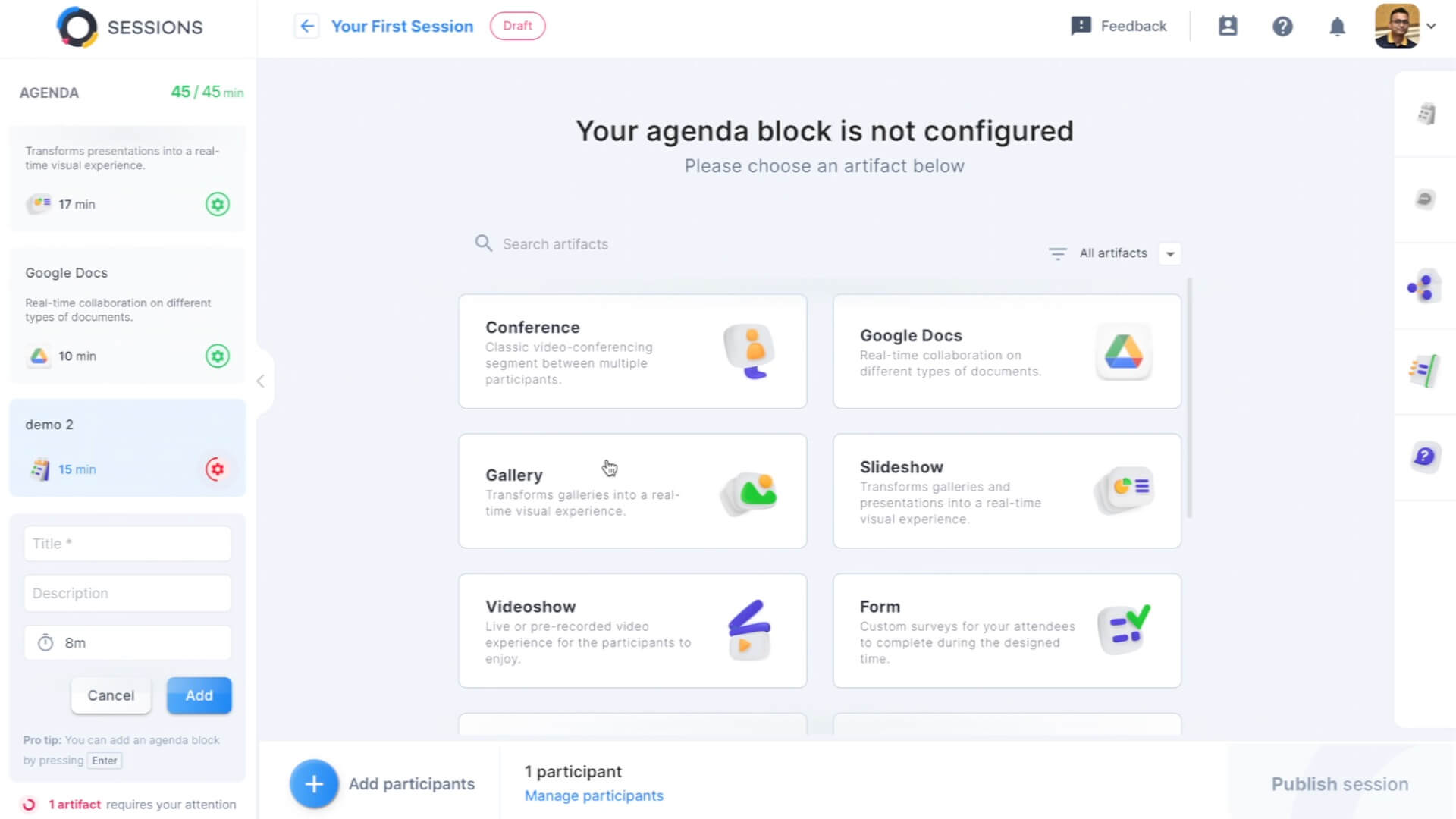 Sessions | UI, UX Design | SaaS | Application Design | saas ui