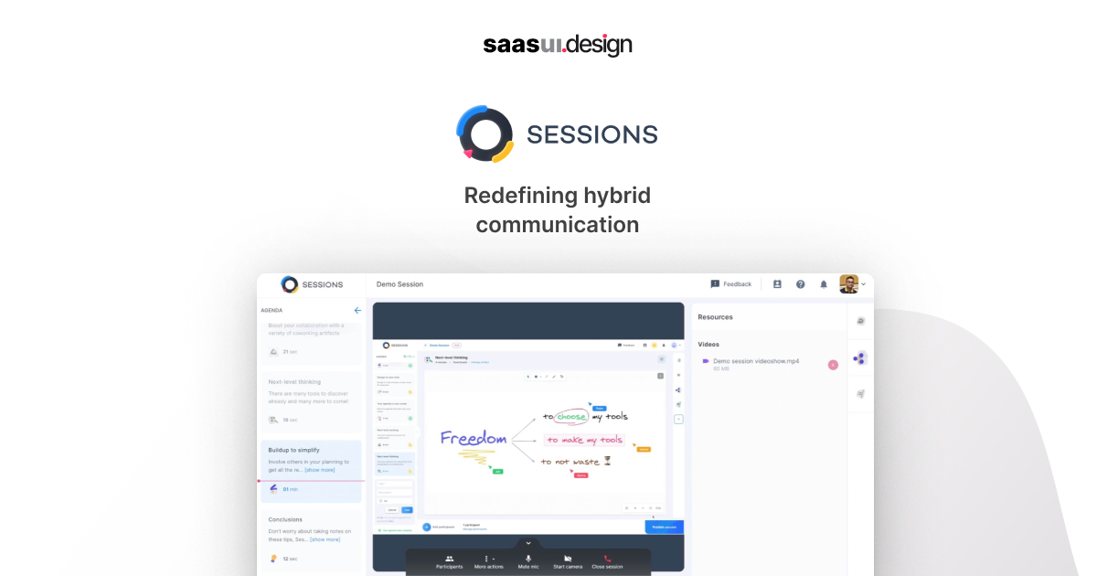 Sessions | UI, UX Design | SaaS | Application Design | saas ui