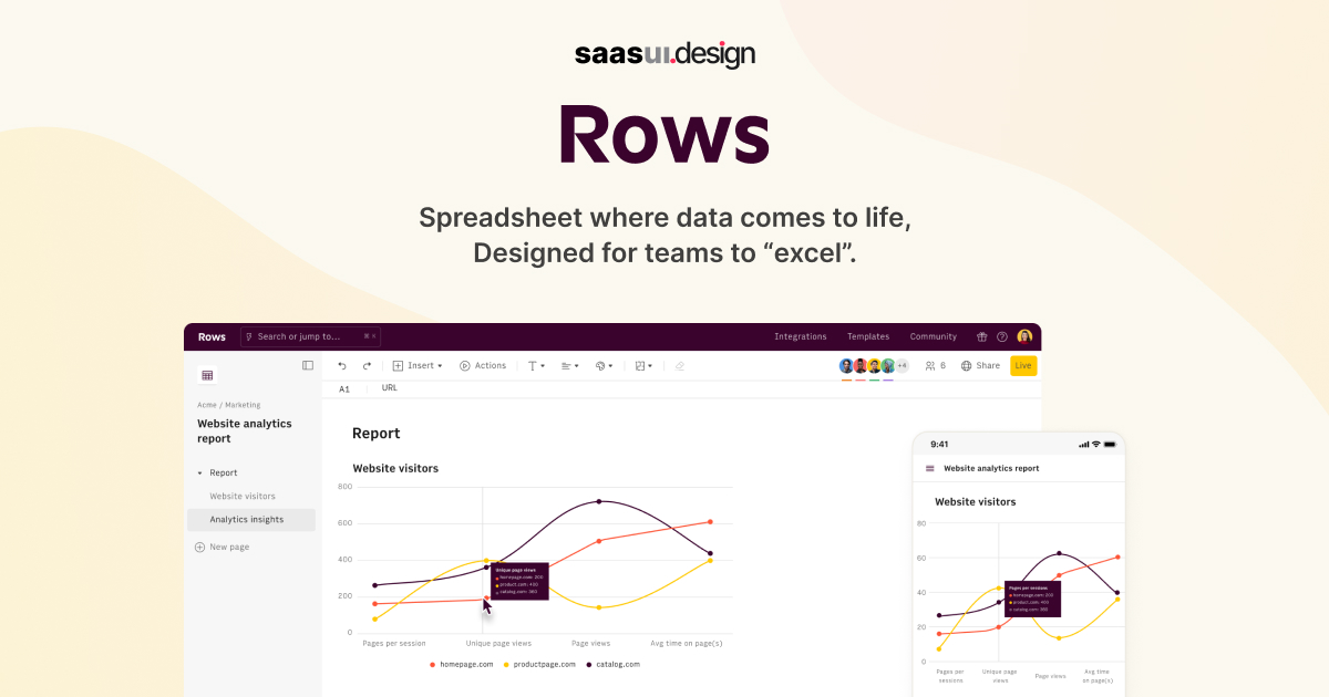 Rows | UI, UX Design | SaaS | Application Design | saas ui