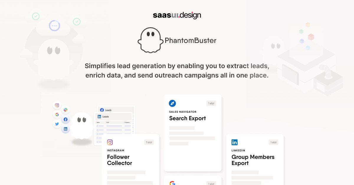 PhantomBuster | UI, UX Design | SaaS | Application Design | saas ui