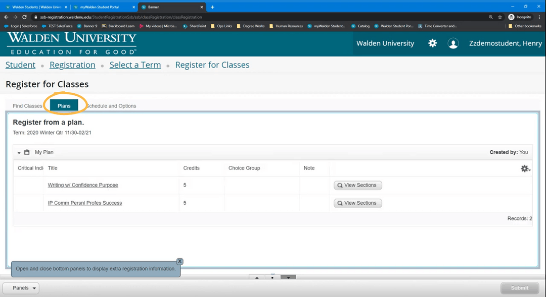 Walden | Degree Works | Self-Registration