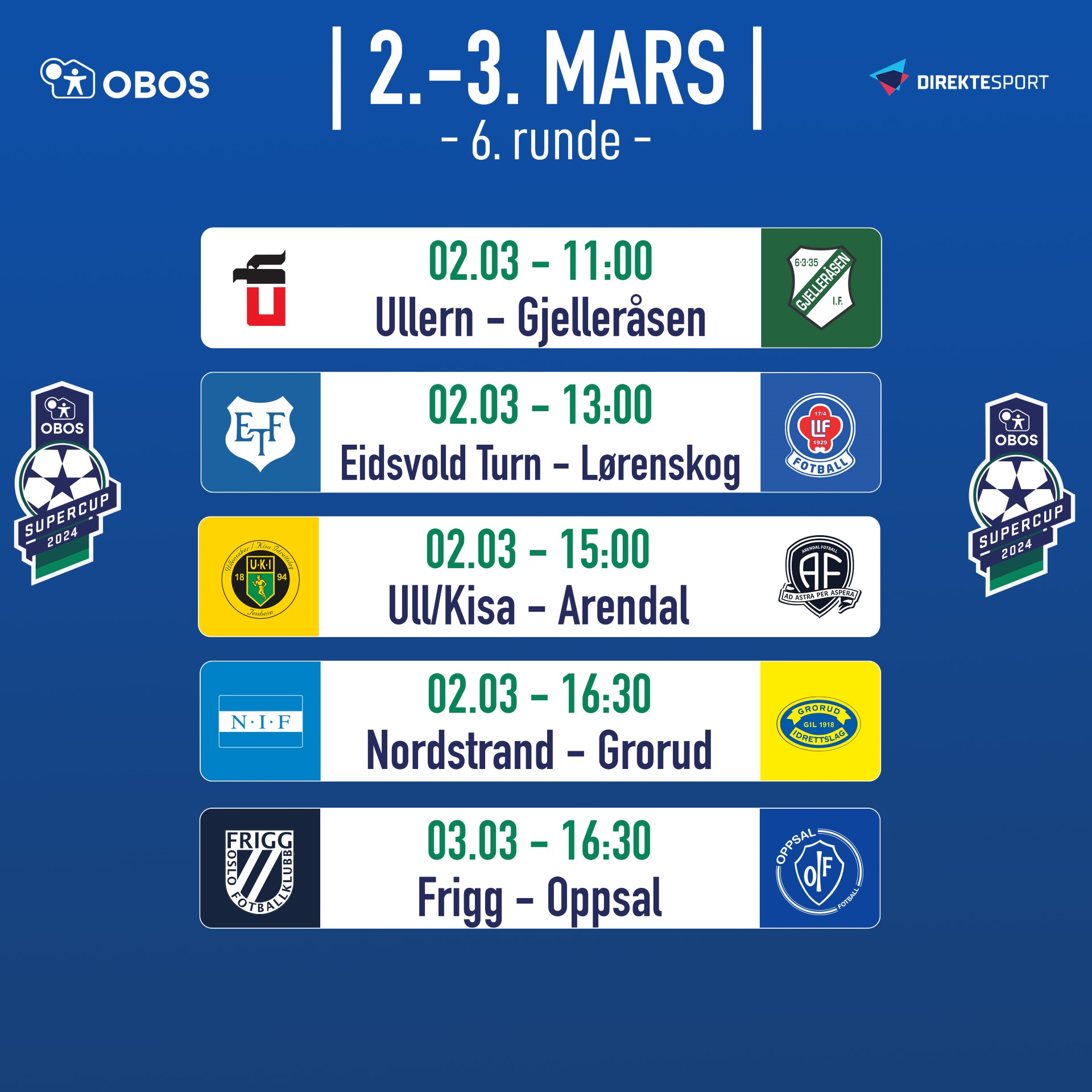 OBOS Supercup-runden: Tre strake, prøvespiller ble matchvinner, første ...