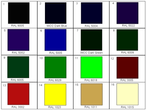 RAL Color Chart | World Class Carriages