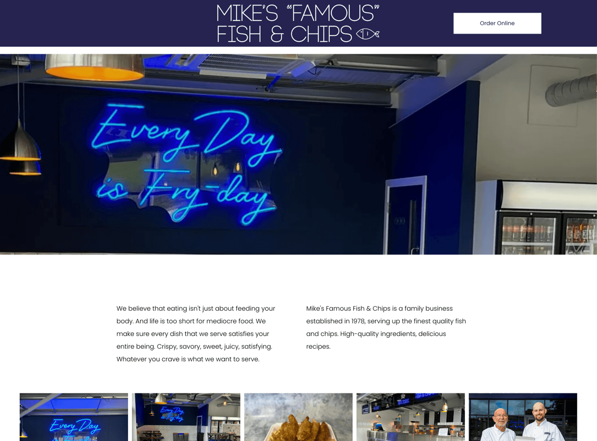 BCreativ Design: Mikes "Famous " Fish and Chips Website and Affa fine App