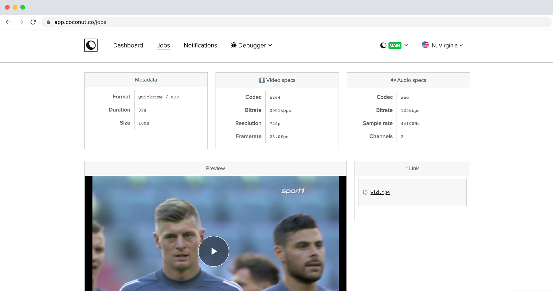 Dashboard To Monitor Your Video Transcoding Activity | Coconut
