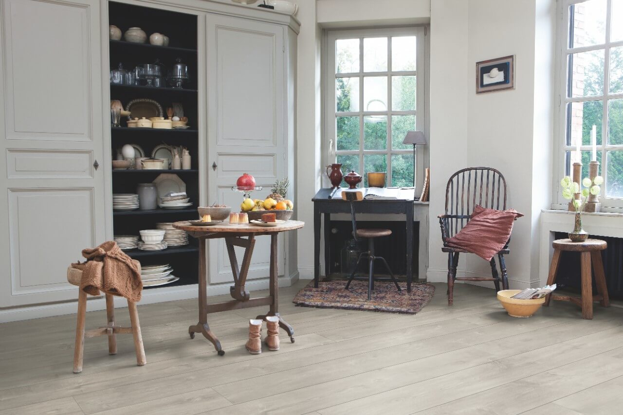 Suelo laminado Quick-Step · Roble dominicano gris