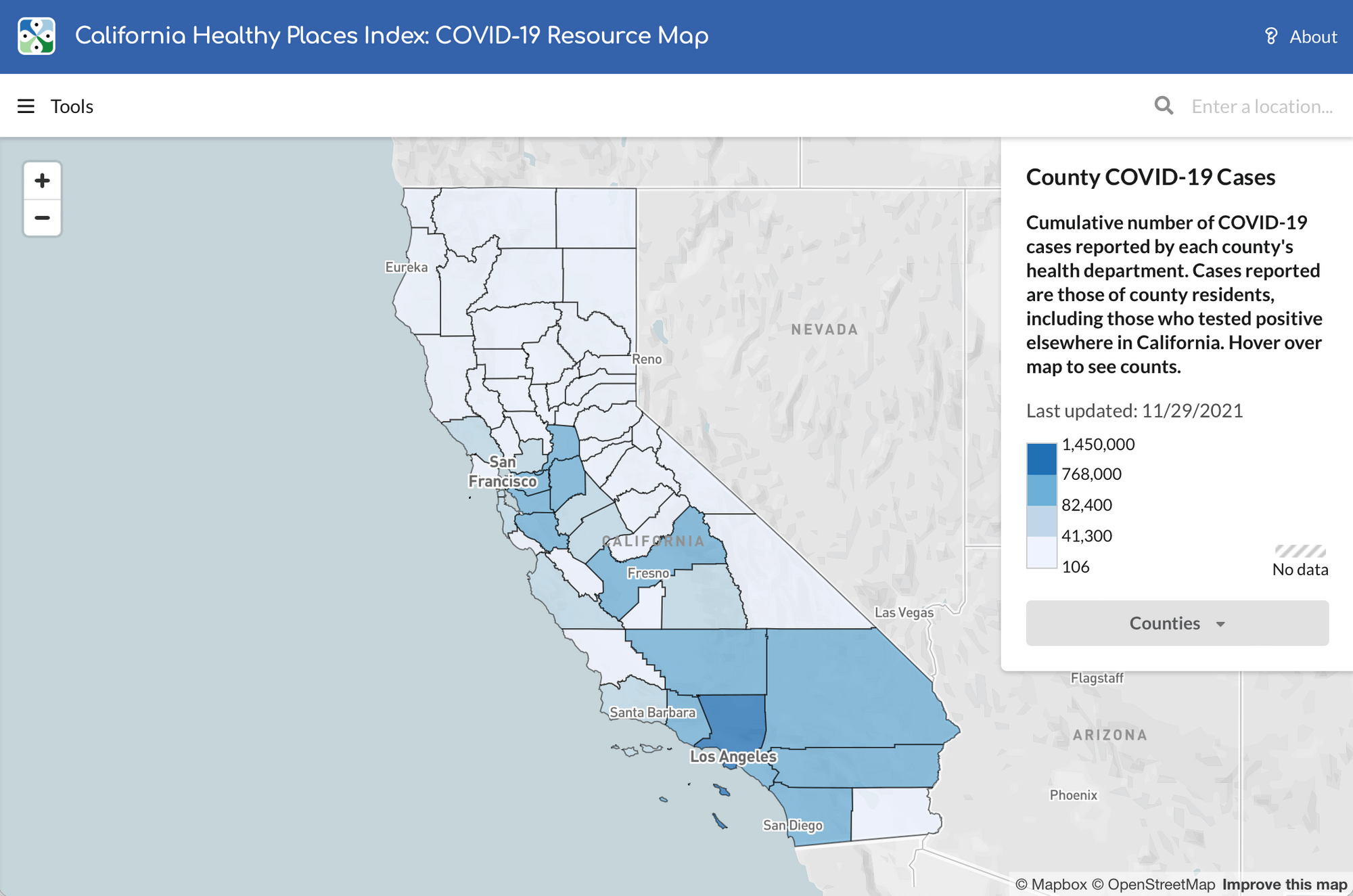 California Healthy Places Index Interactive COVID-19 HPI Resource Map