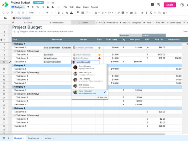 Project Budget Spreadsheet Throughout Sample Project Budget Spreadsheet Vrogue