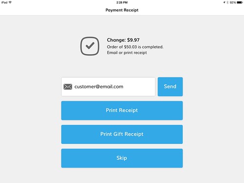 Payment Receipt Screen