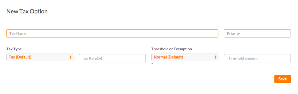 Creating Taxes and Tax Options