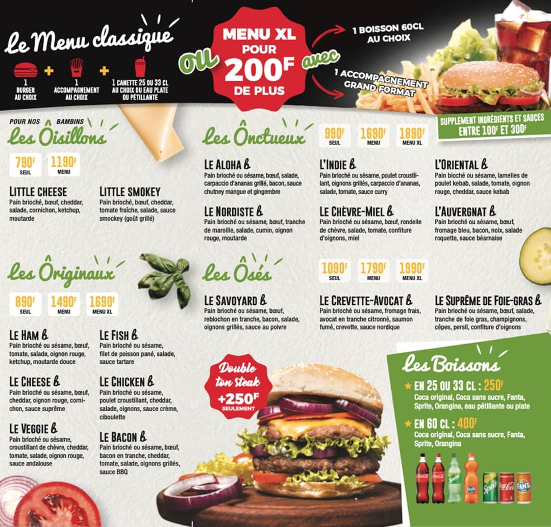 O'Burger - Consultez notre menu sur Miam.nc