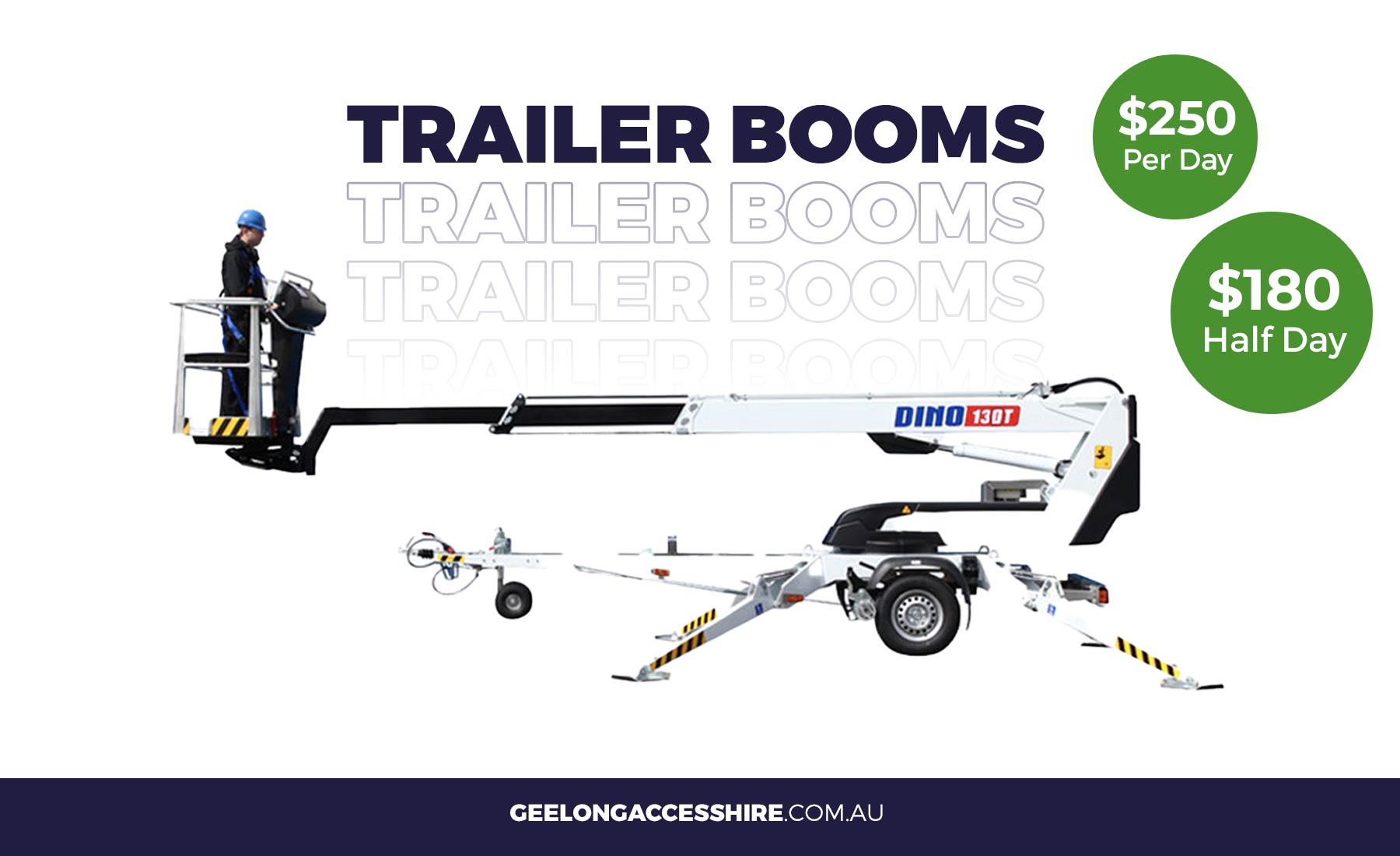 Geelong Access Hire | Affordable Trailer Boom Hire: $250 Daily Hire