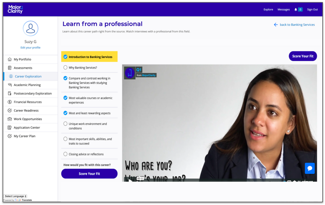 MajorClarity | How It Works: Academic Planning