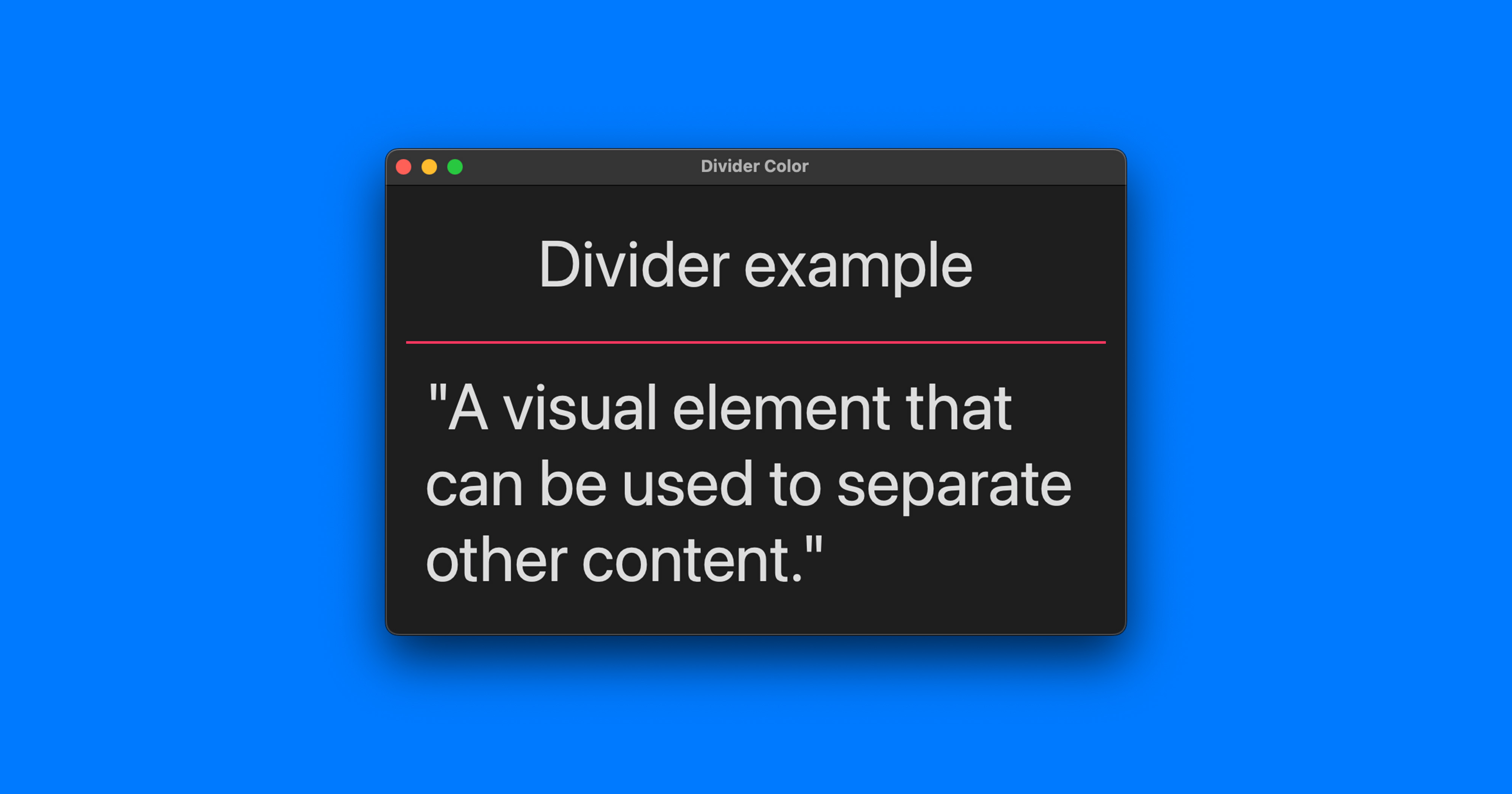 SwiftUI Divider Colors & Thickness | The Swift Dev Blog