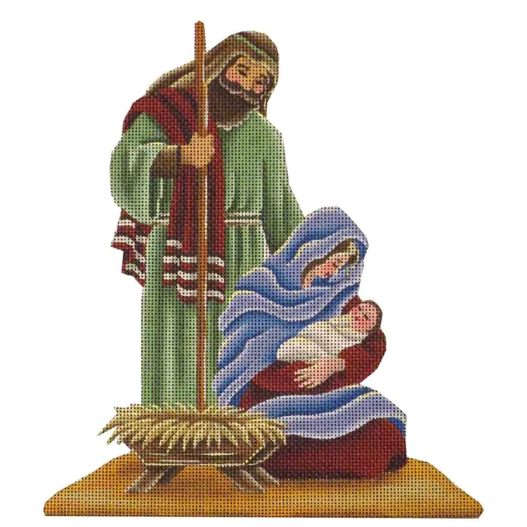 Hand Painted Nativity Needlepoint | Rebecca Wood Designs