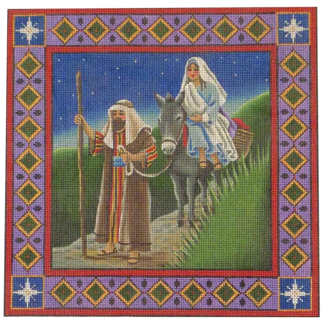 Hand Painted Nativity Needlepoint | Rebecca Wood Designs