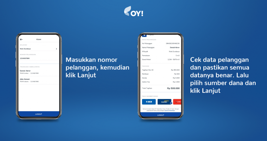 Cara Bayar Tagihan Air di OY!