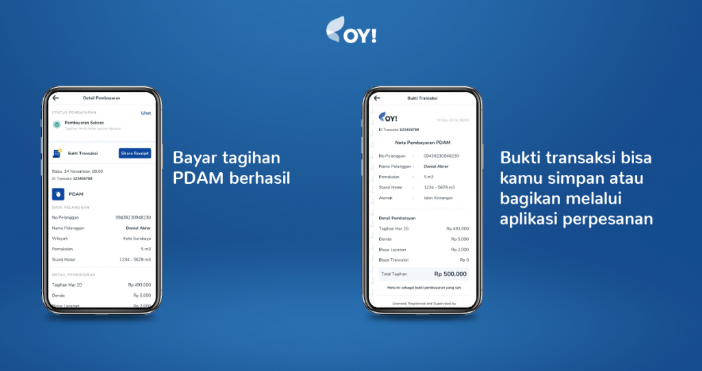 Cara Bayar Tagihan Air di OY!