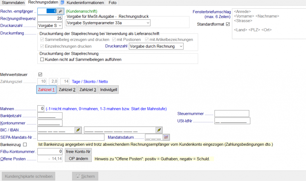Kunden – Rechnungsdaten | Aposoft Helpdesk | Das Apotheken Warenwirtschaftssystem aus dem Norden