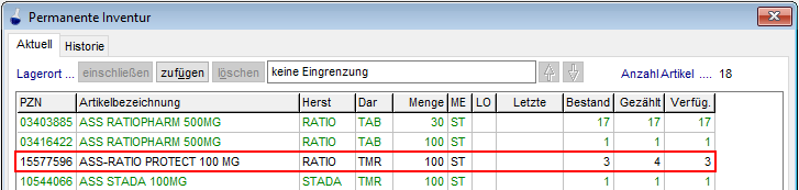 Permanente Inventur | Aposoft Helpdesk | Das Apotheken ...