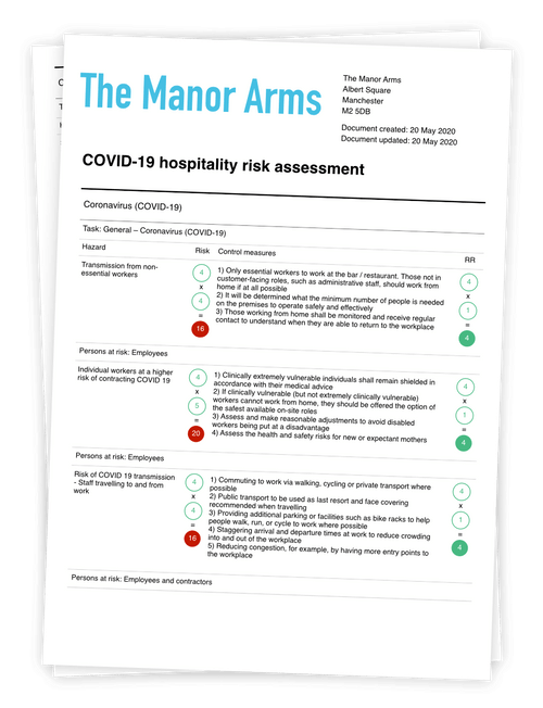 COVID-19 hospitality risk assessment