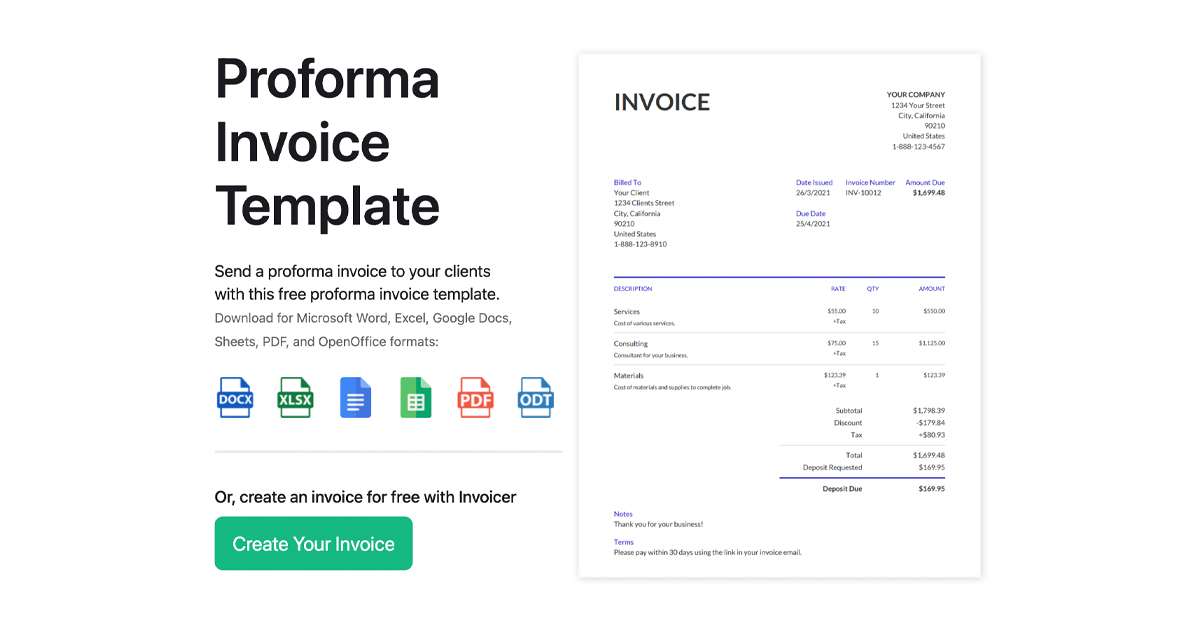 Proforma Invoice Template