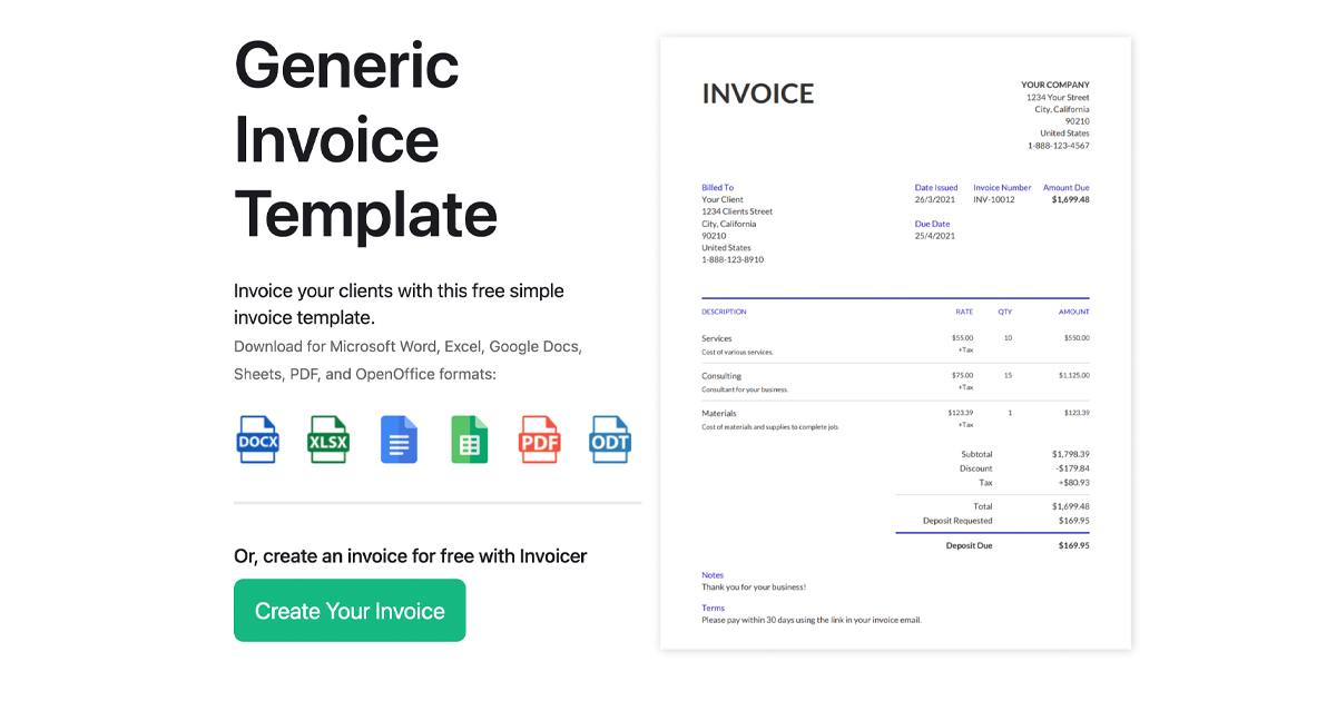 Generic Invoice Template
