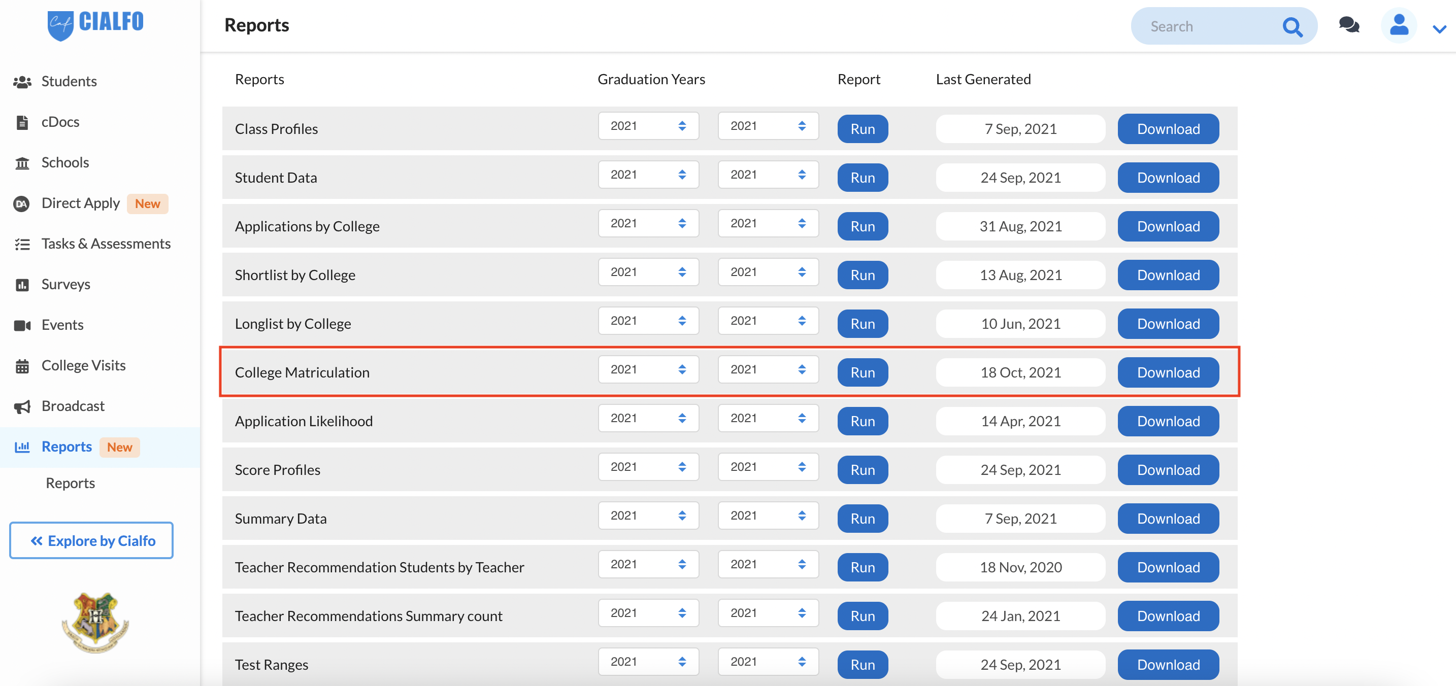 Setting up school profiles: A simple method