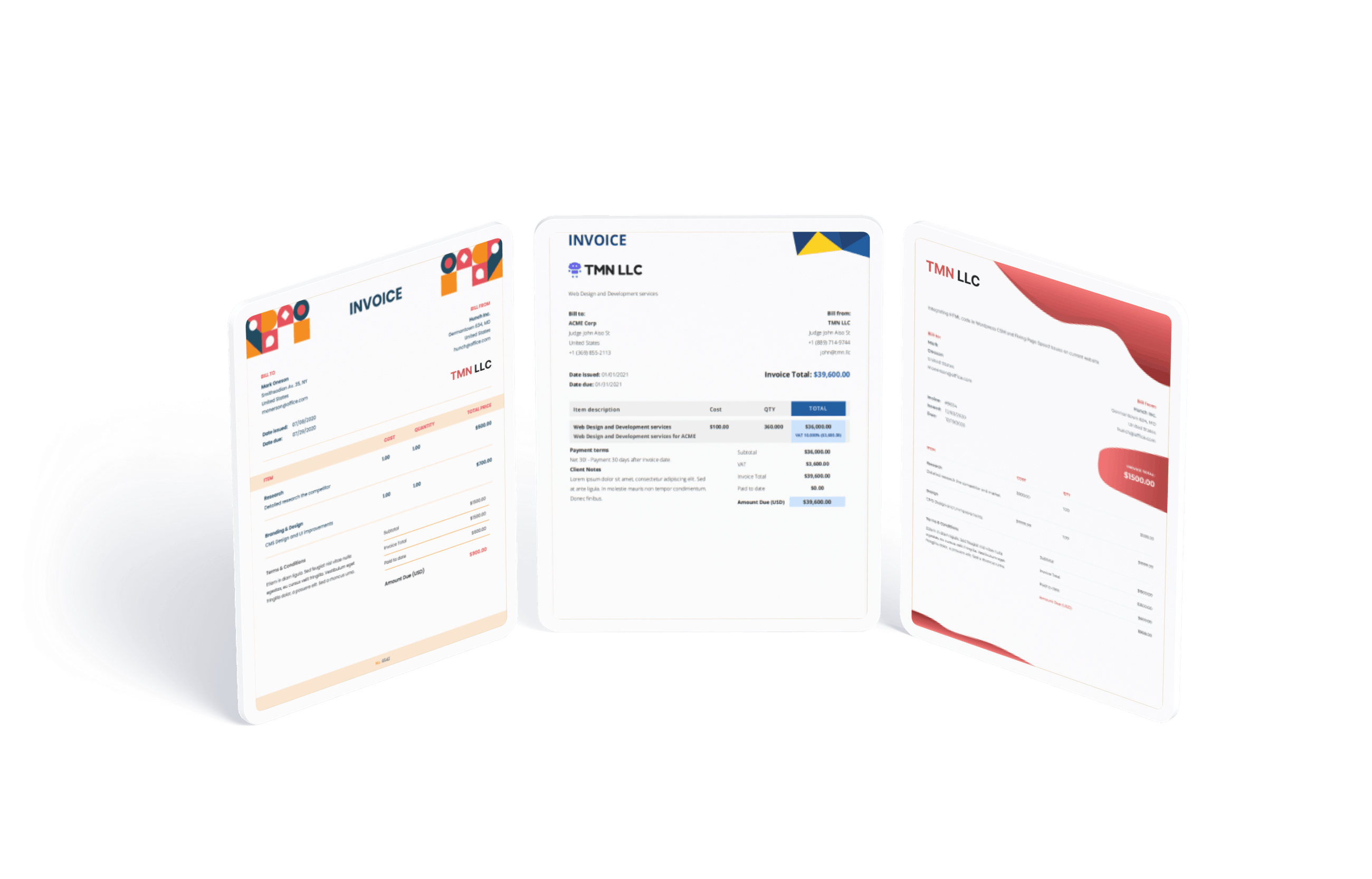 Invoice Template Gallery | InvoiceQuick Features