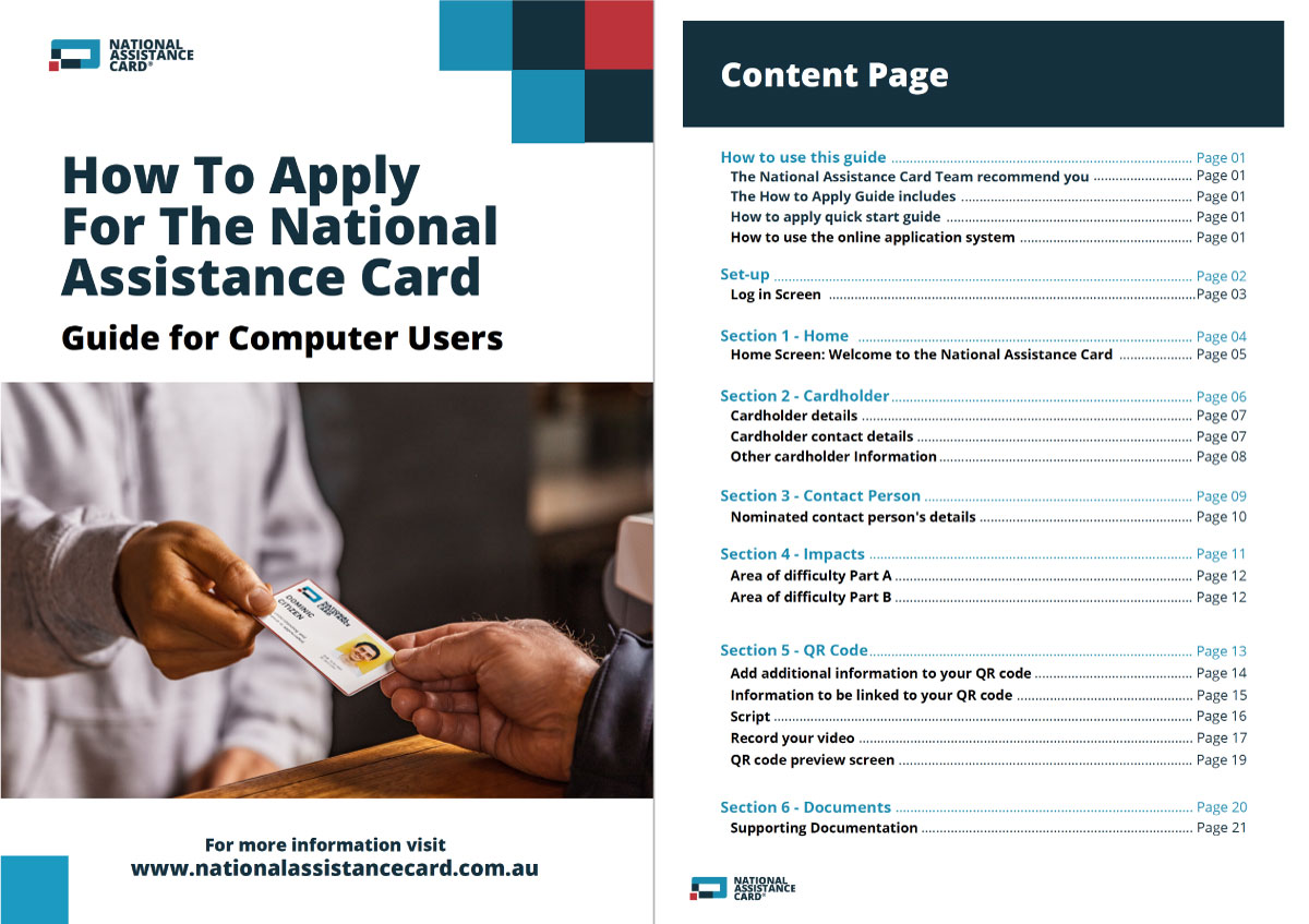 How To Apply Guides - Digital Resources | National Assistance Card
