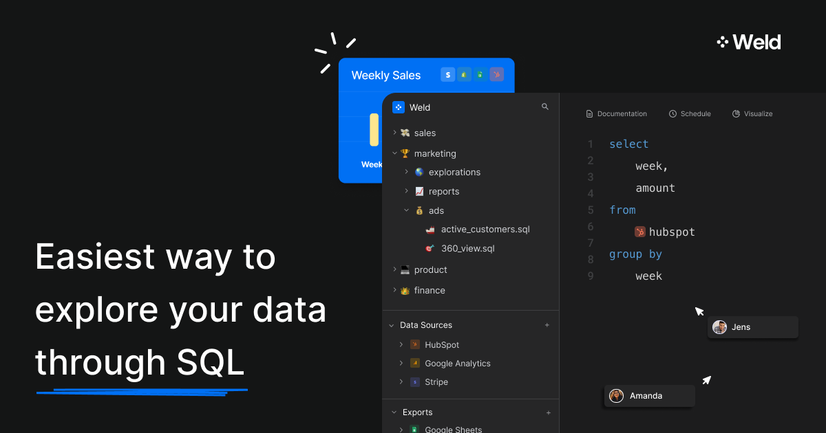 Weld | No more siloed reporting.