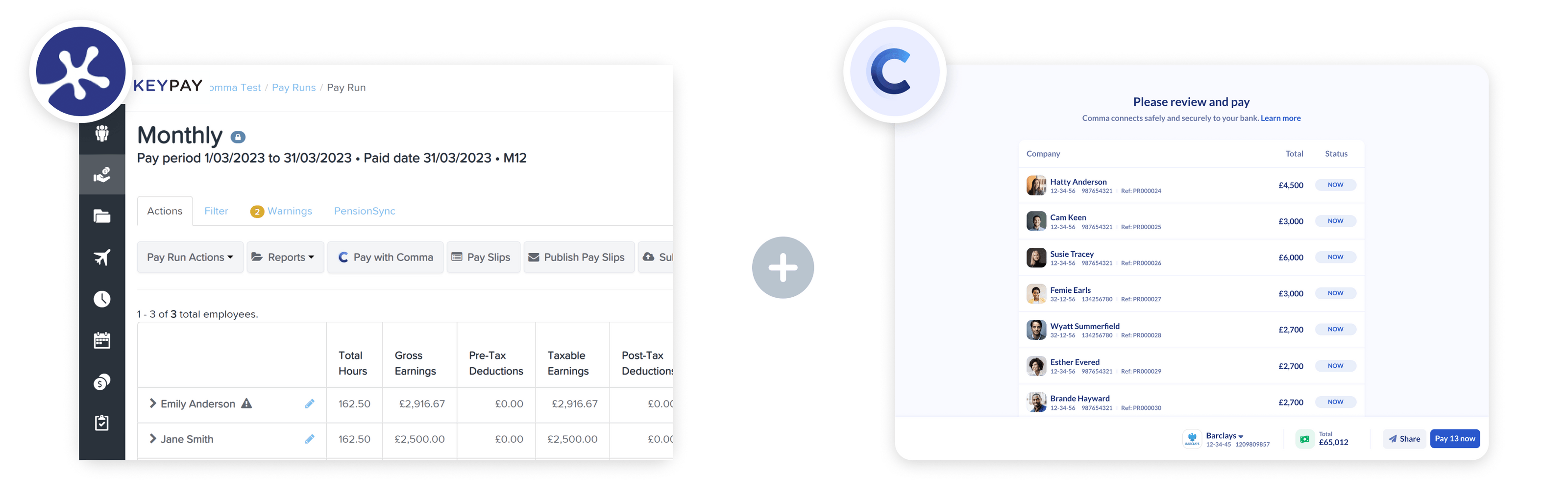 Integrate KeyPay with Comma | KeyPay UK