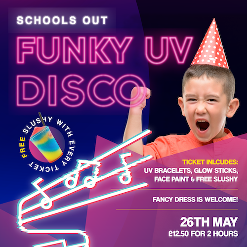 Half-term activities: Schools Out UV Disco | Funky Warehouse