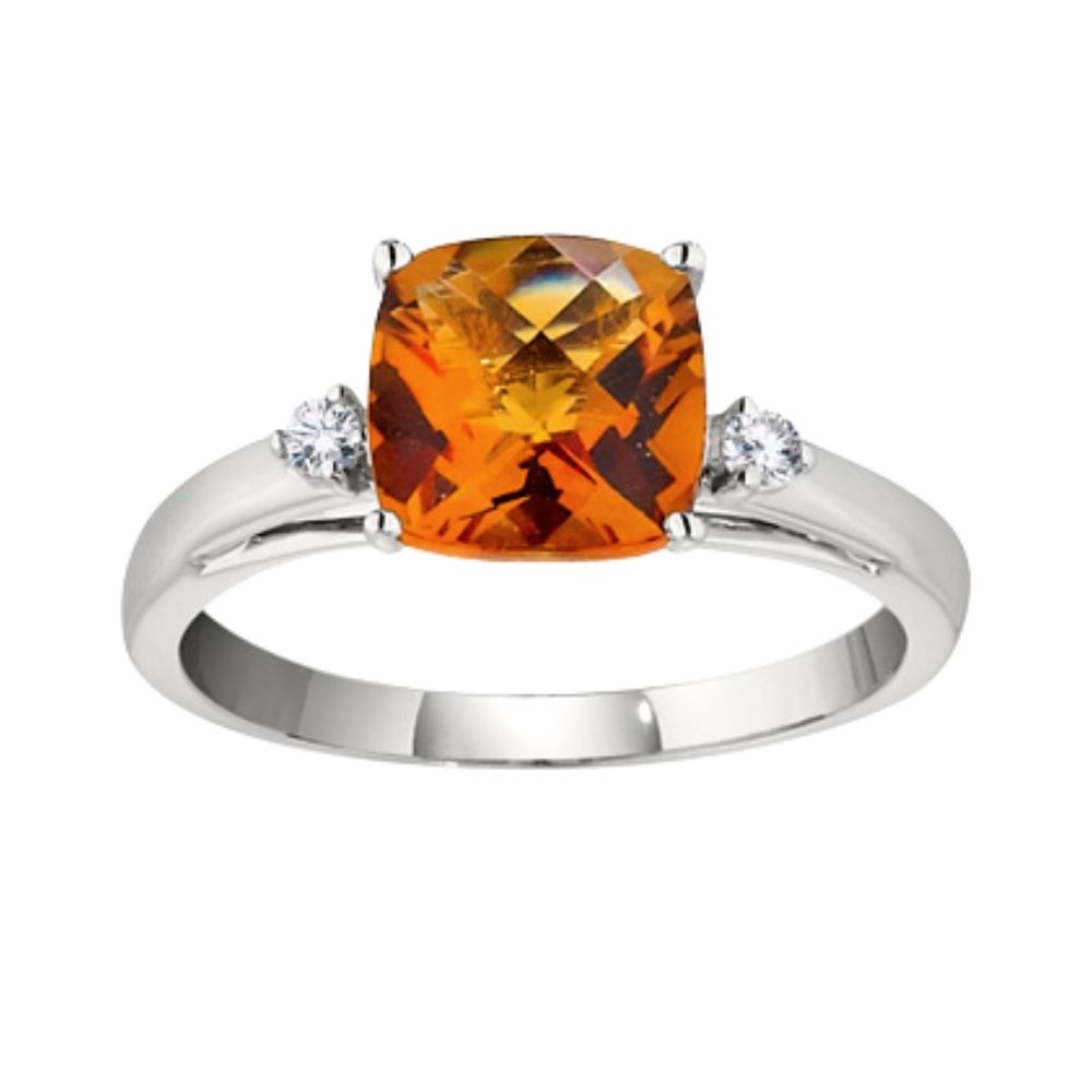 Cushion Cut Gemstone and Diamond Ring | Jabel