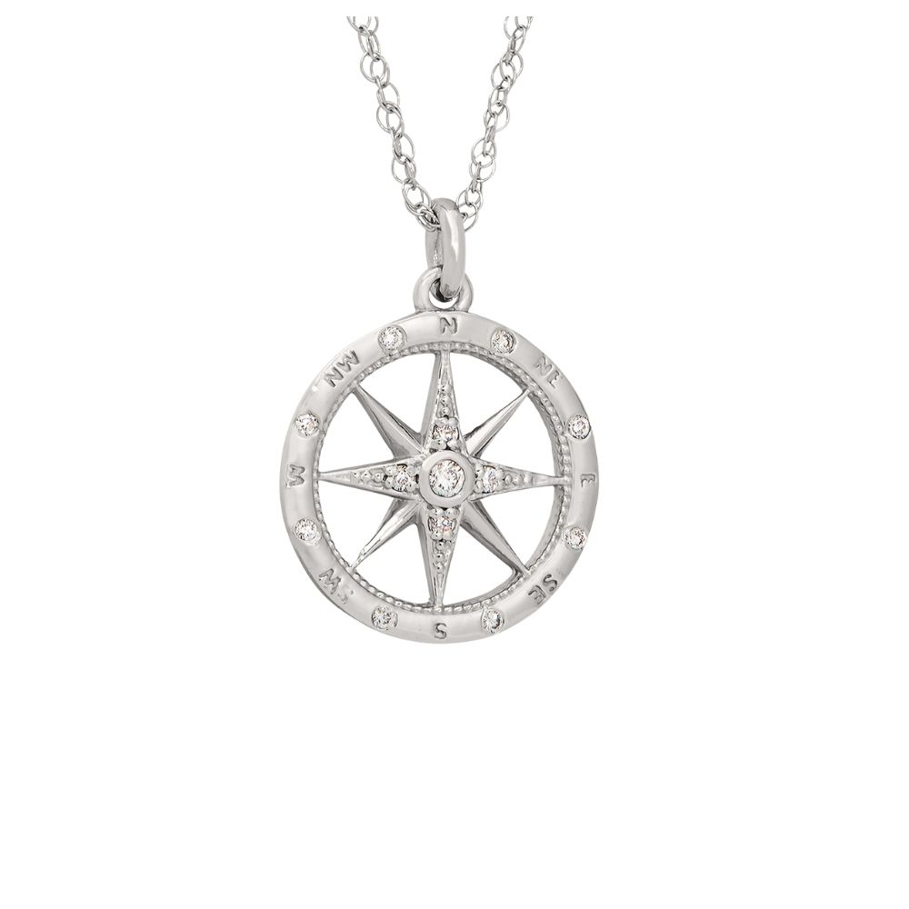 Diamond Windrose Compass Pendant | Jabel