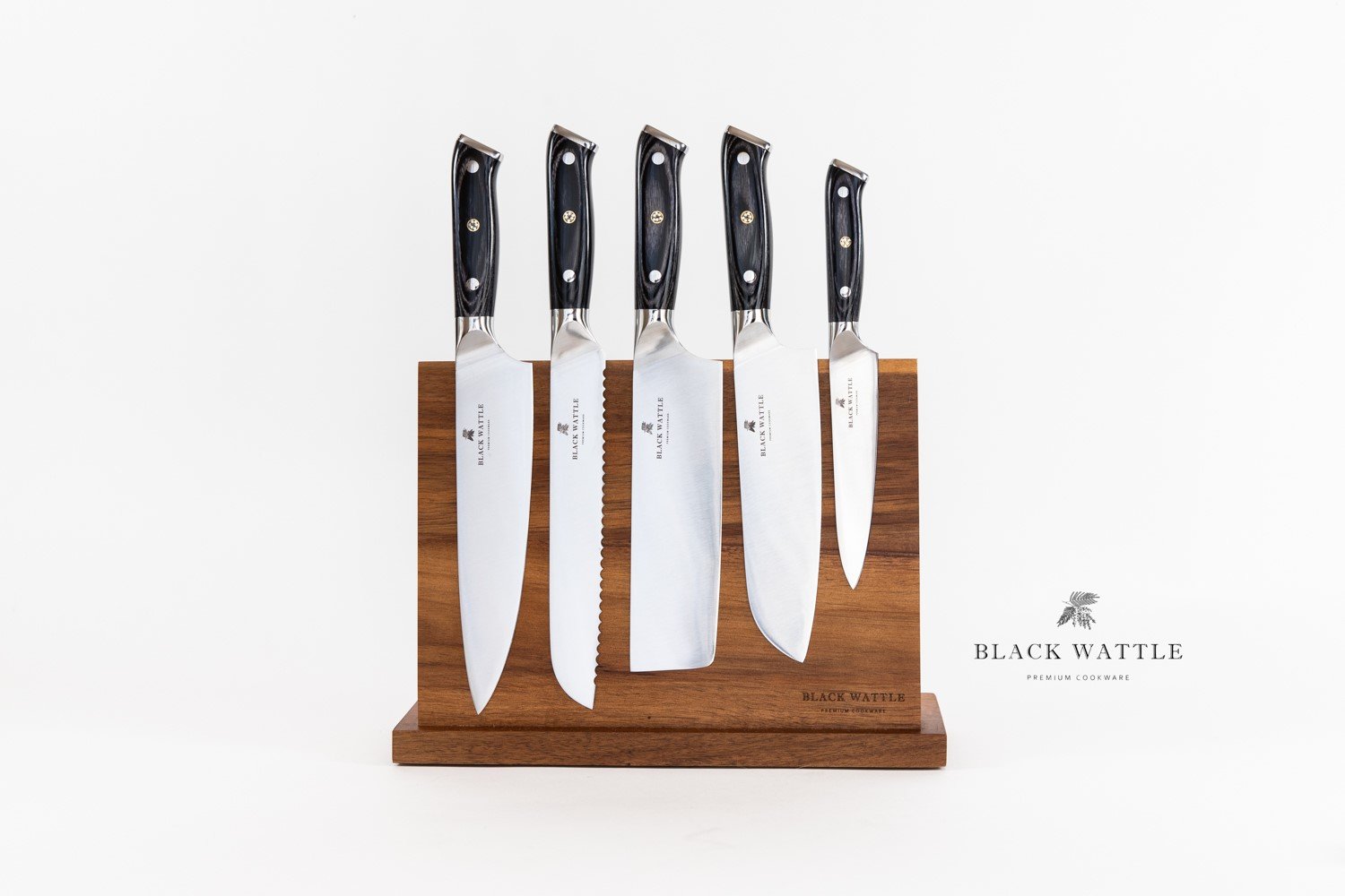 Signature Series 6 Piece Knife Set (Gold Edition) with Acacia Wooden ...