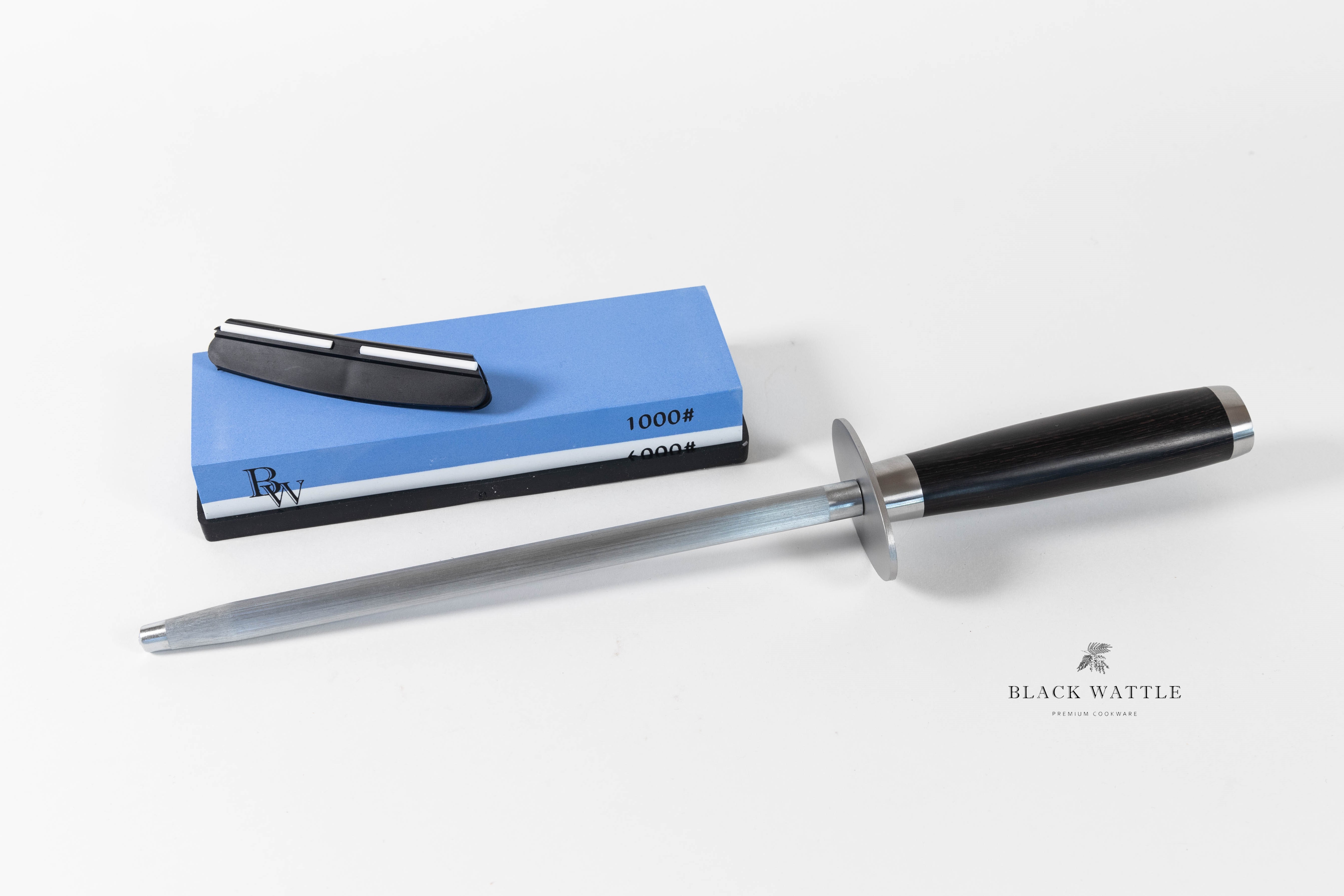 Honing Steel & Professional Dual Sharpening Whetstone with Guide ...