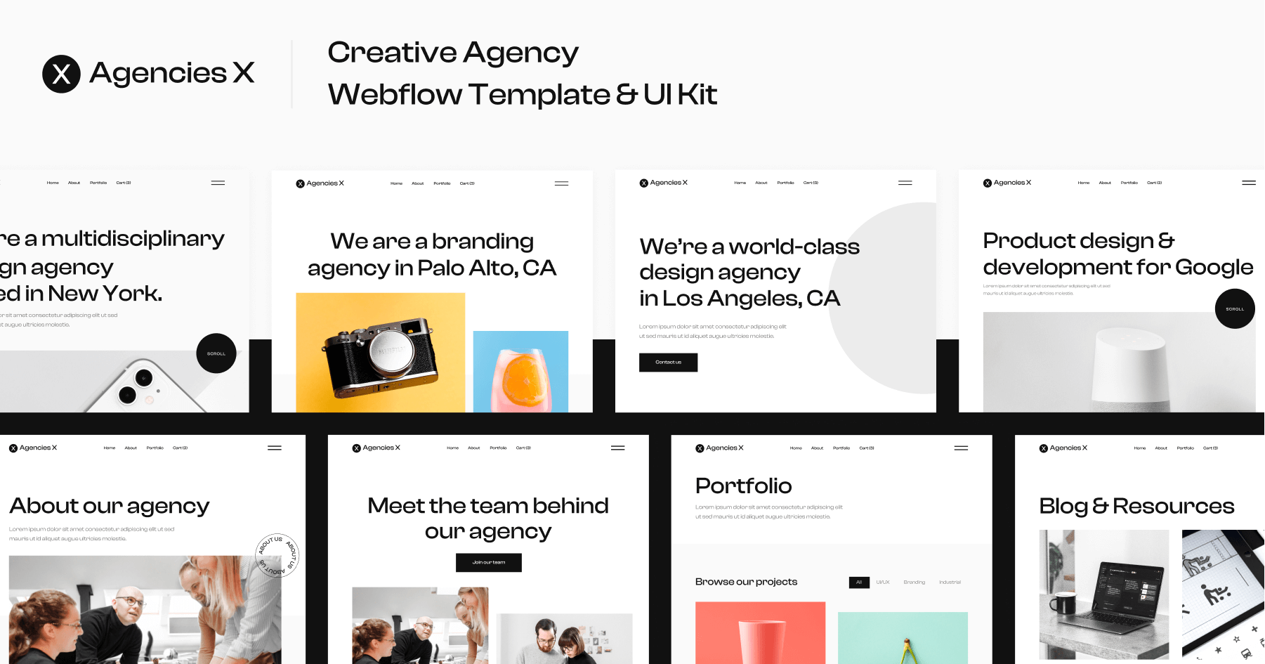 Style Guide Agencies X Webflow Ecommerce Website Template