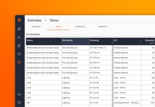 Structured cabling takeoff & estimating software