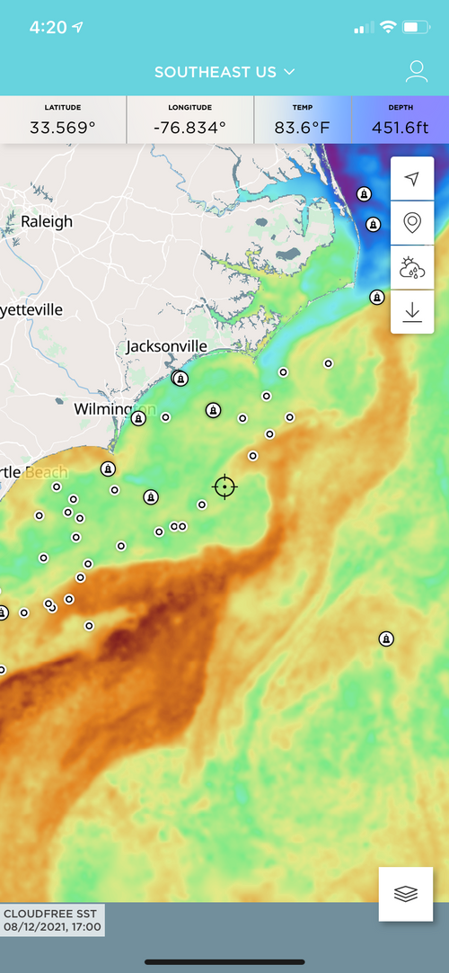North Carolina and South Carolina – Fishing Charts