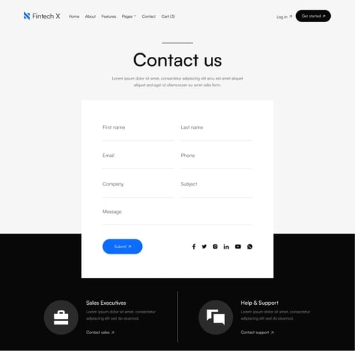 Fintech X - Webflow Ecommerce website template