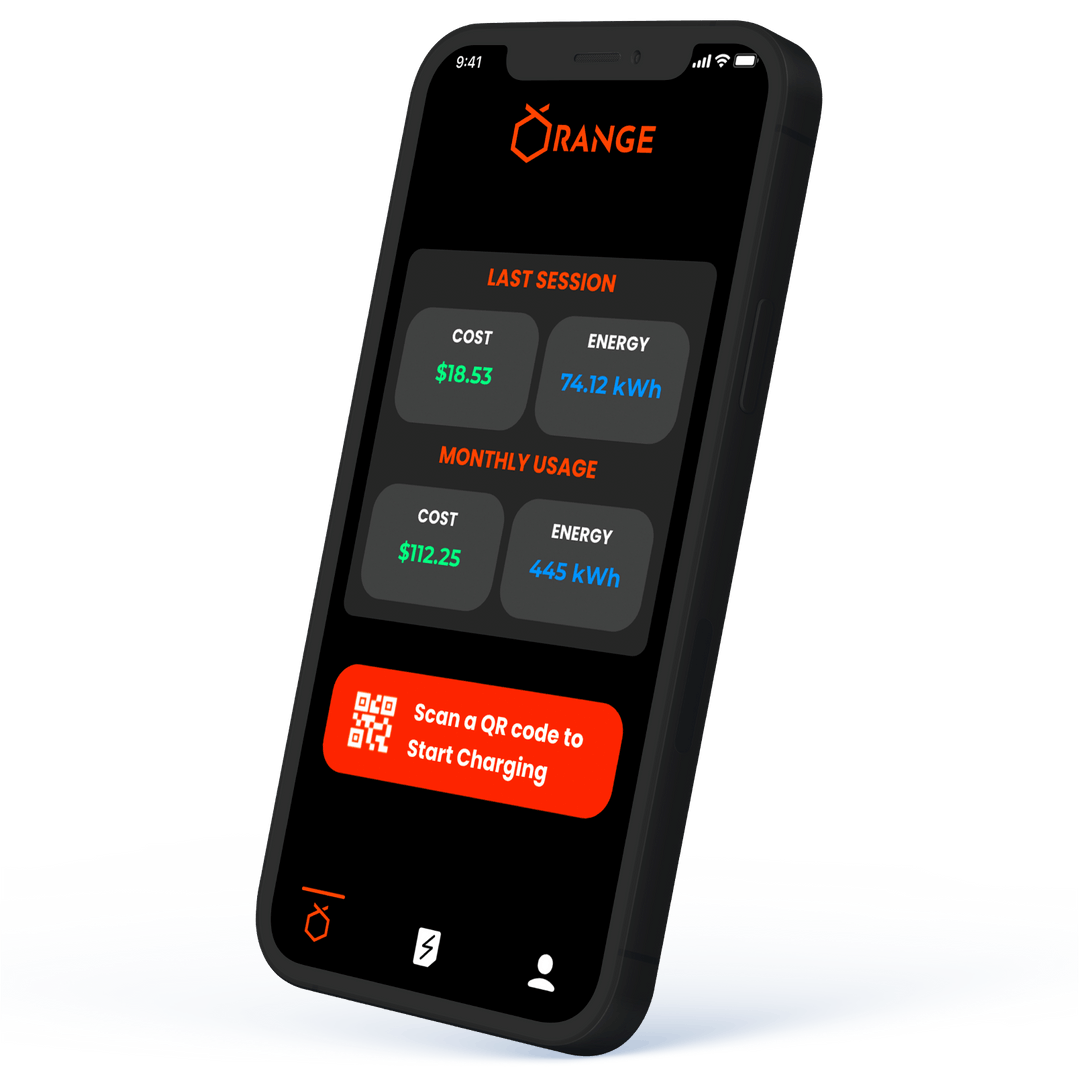 Orange Electric Vehicle Charger