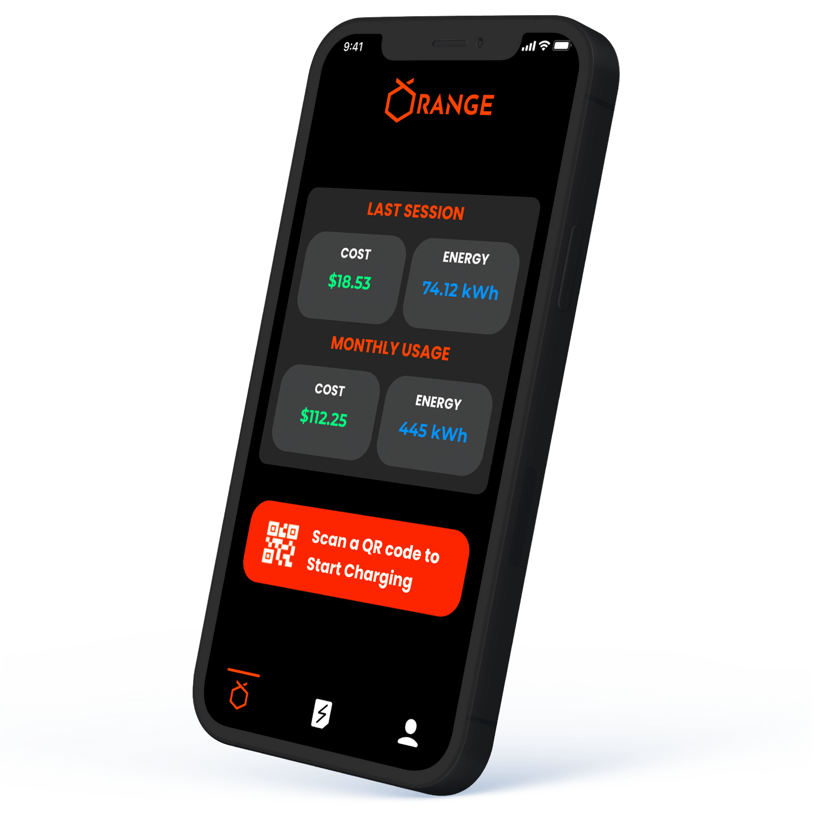 Orange Electric Vehicle Charger