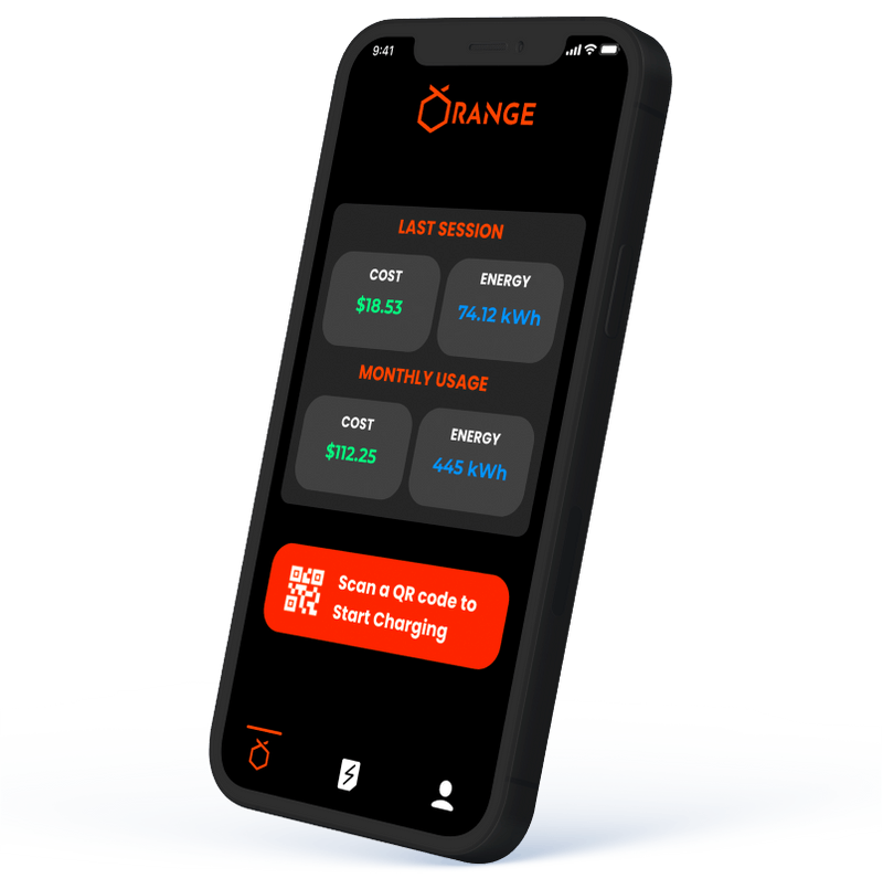 Orange Electric Vehicle Charger