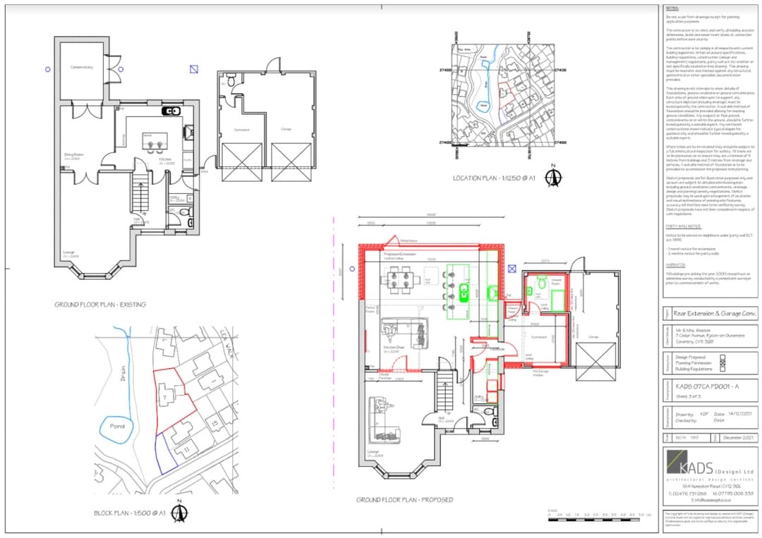 KADS (Design) Ltd | Planning or Building Regulation Drawings