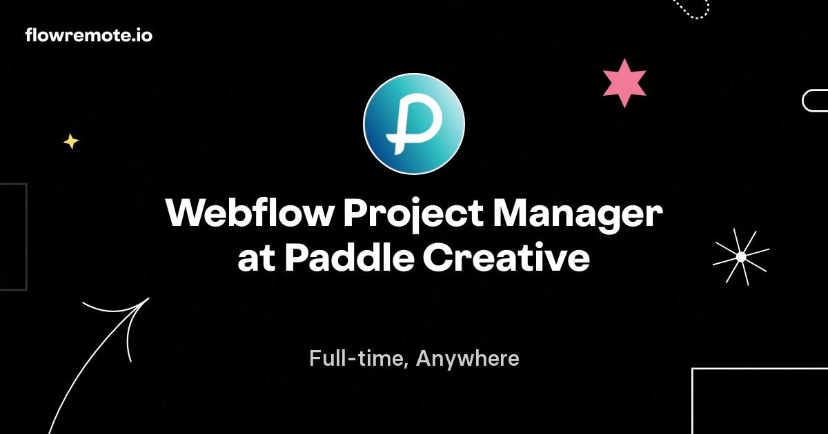 Hiring: Full-time Webflow Project Manager at Paddle Creative