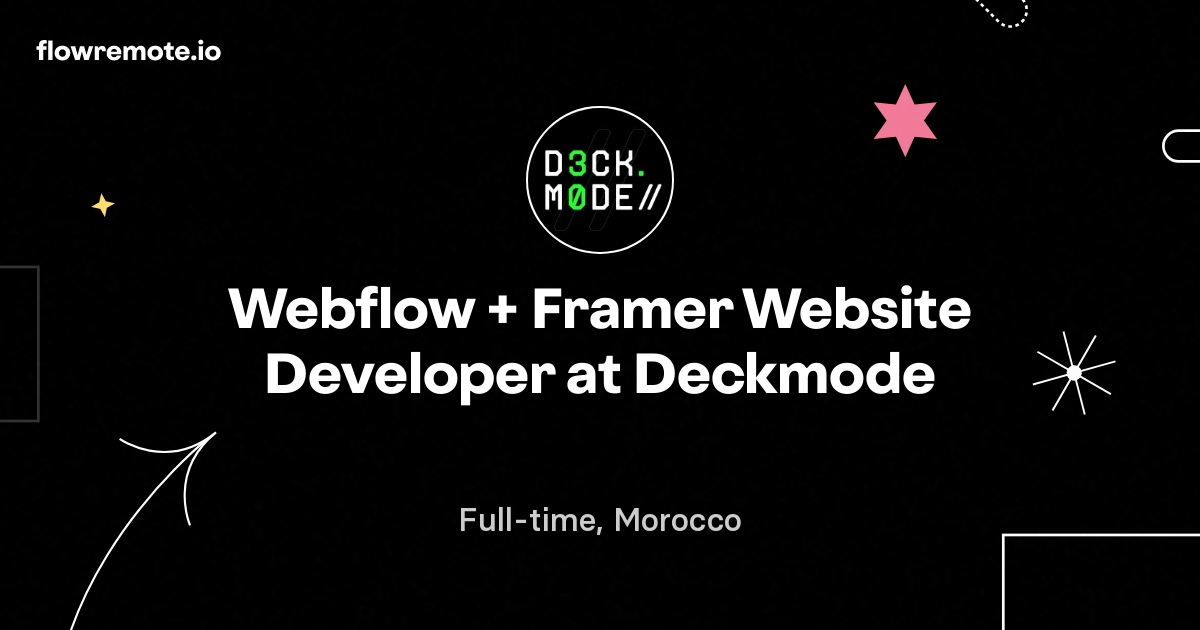 Hiring: Full-time Webflow + Framer Website Developer at Deckmode