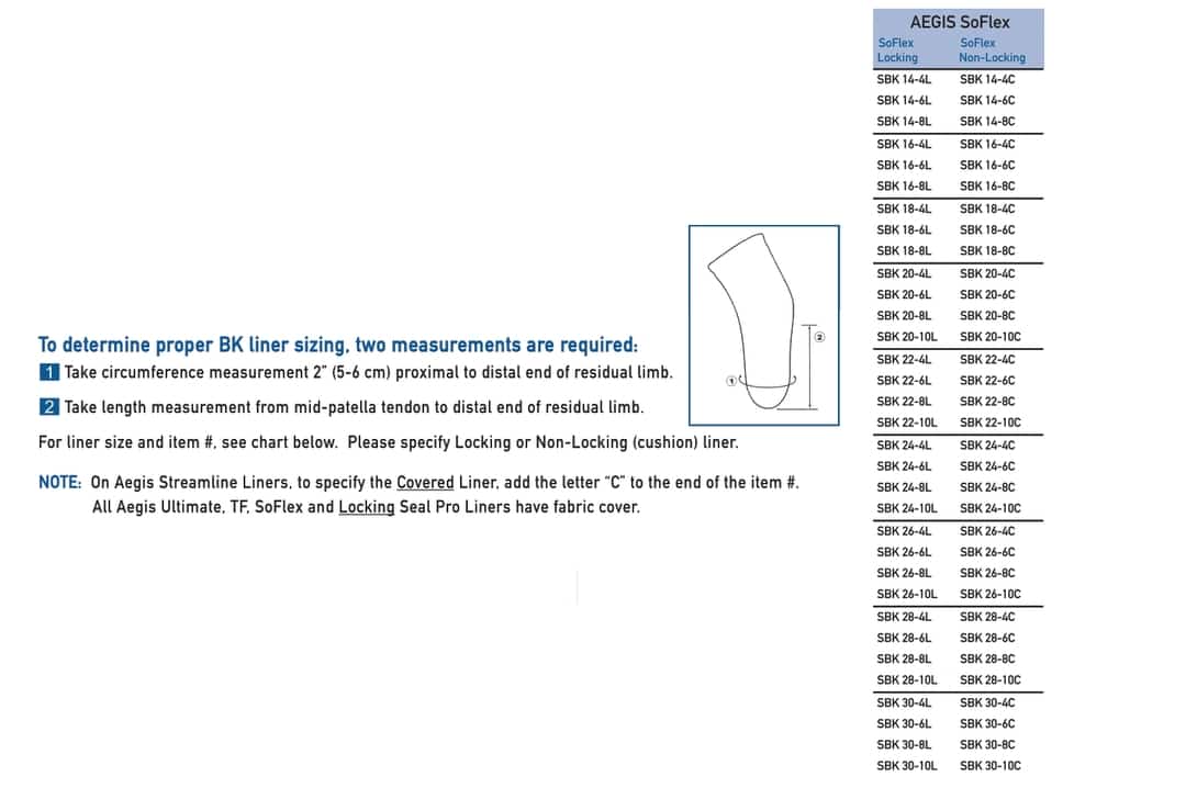 SoFlex Liner | Below Knee Prosthesis | ESP
