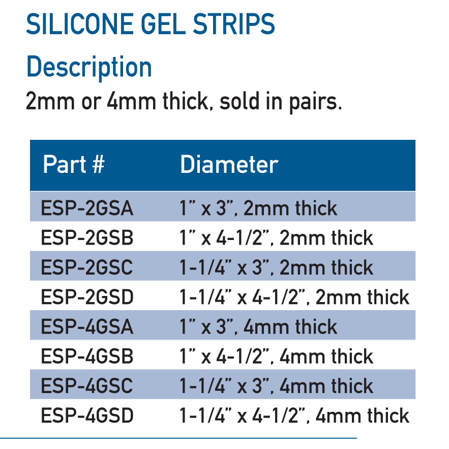 Silicone Gel Strips | Prosthetic Cushion | ESP